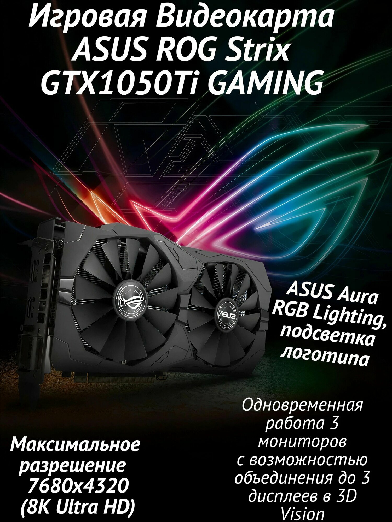 Видеокарта Asus GeForce GTX 1050 Ti STRIX OC 4GB