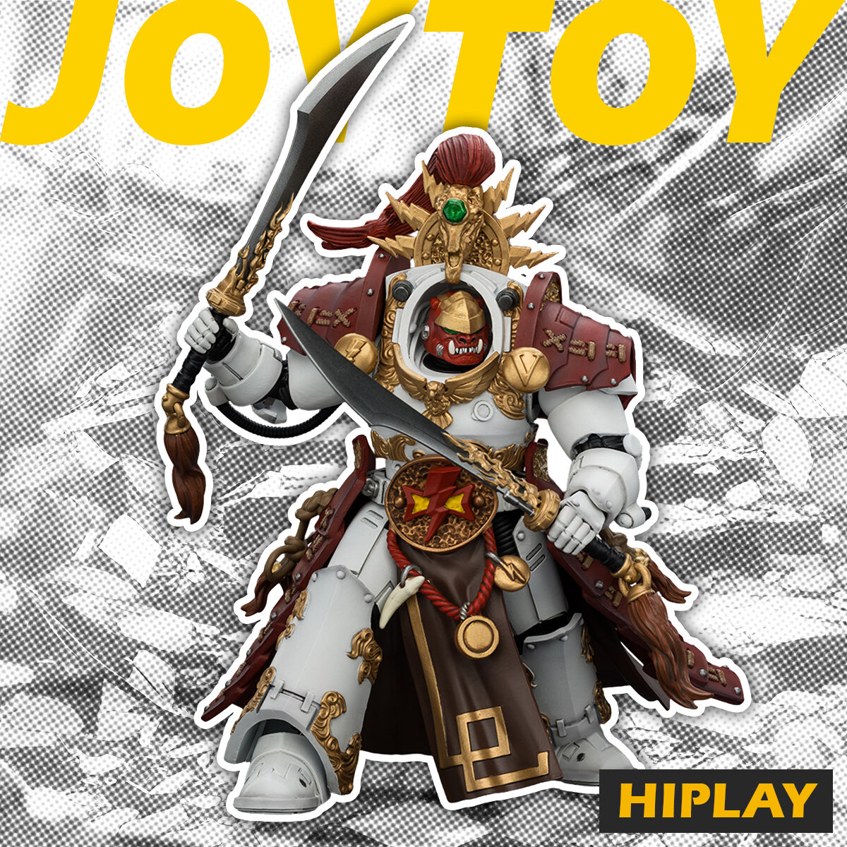 Фигурка HIPLAY JOYTOY "Warhammer 40,000", Белые Шрамы, Qin Xa, 1:18, коллекционная, пластик