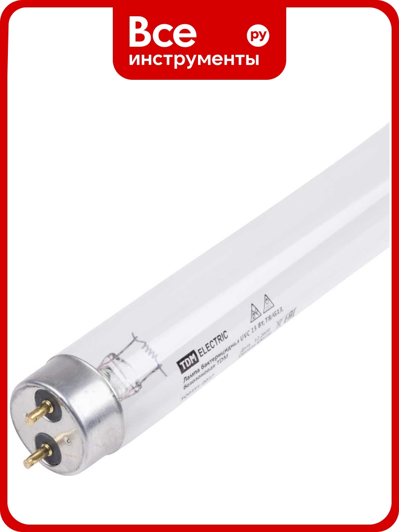 Бактерицидная лампа TDM ELECTRIC UVC 15 Вт, T8/G13, безозоновая SQ0355-0037