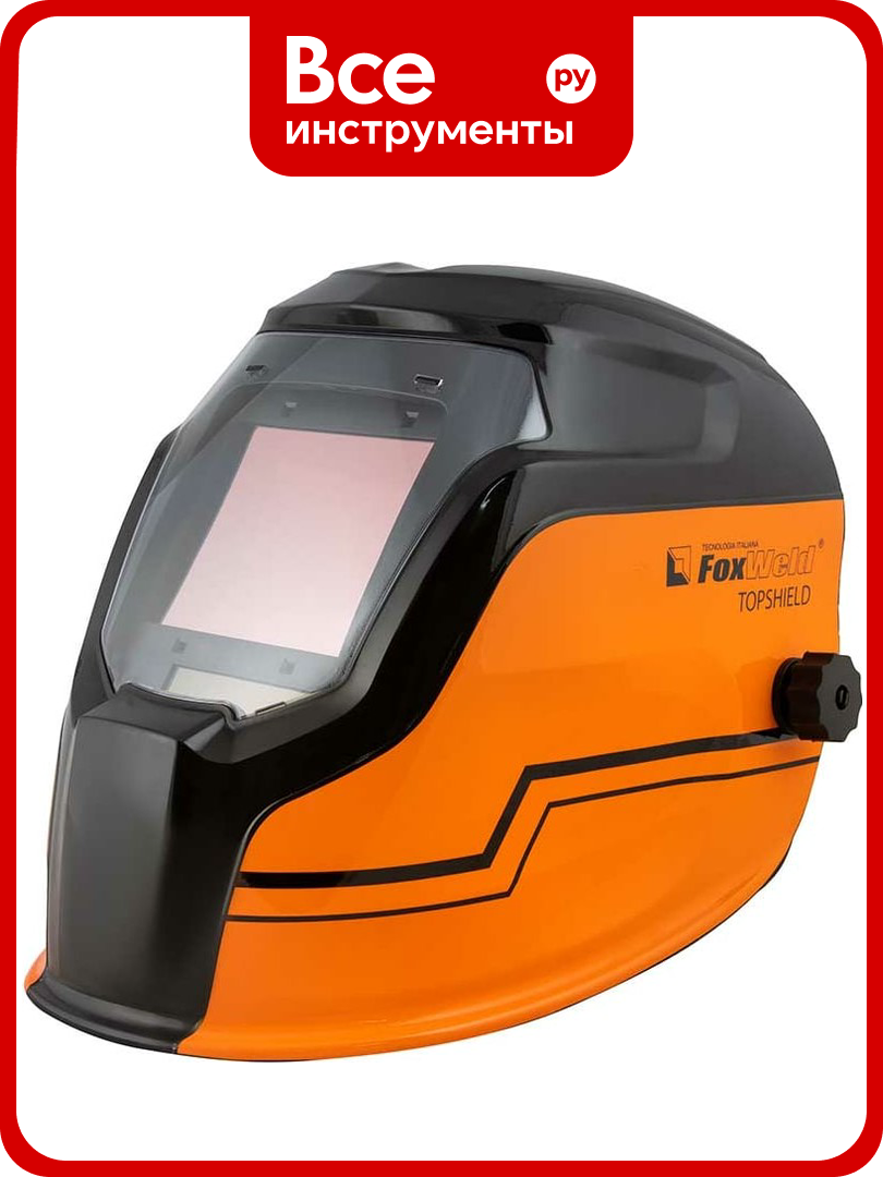 Маска, TOPSHIELD, сварщика TOPSHIELD Original, фильтр 9800V, без коробки FOXWELD 6593, 98х80 мм, светлого состояния