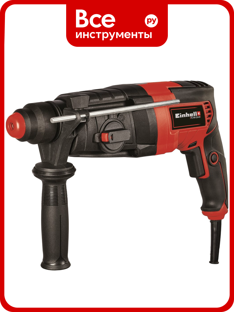Перфоратор Einhell TC-RH 800 4F 4257980, мощность 800 Вт, максимальный диаметр сверления 26 мм, 3 режима работы и плавны