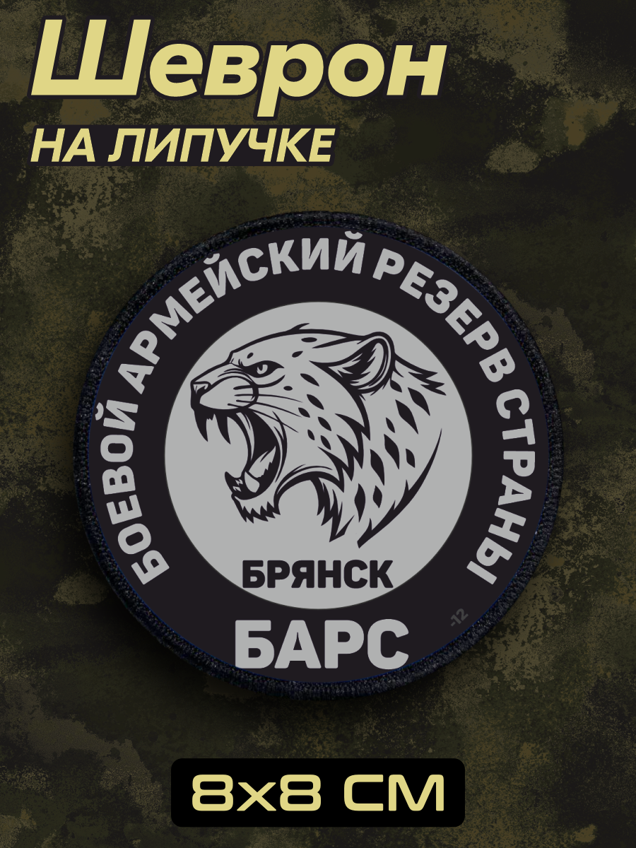 Шеврон на липучке Барс Брянск добровольческий отряд