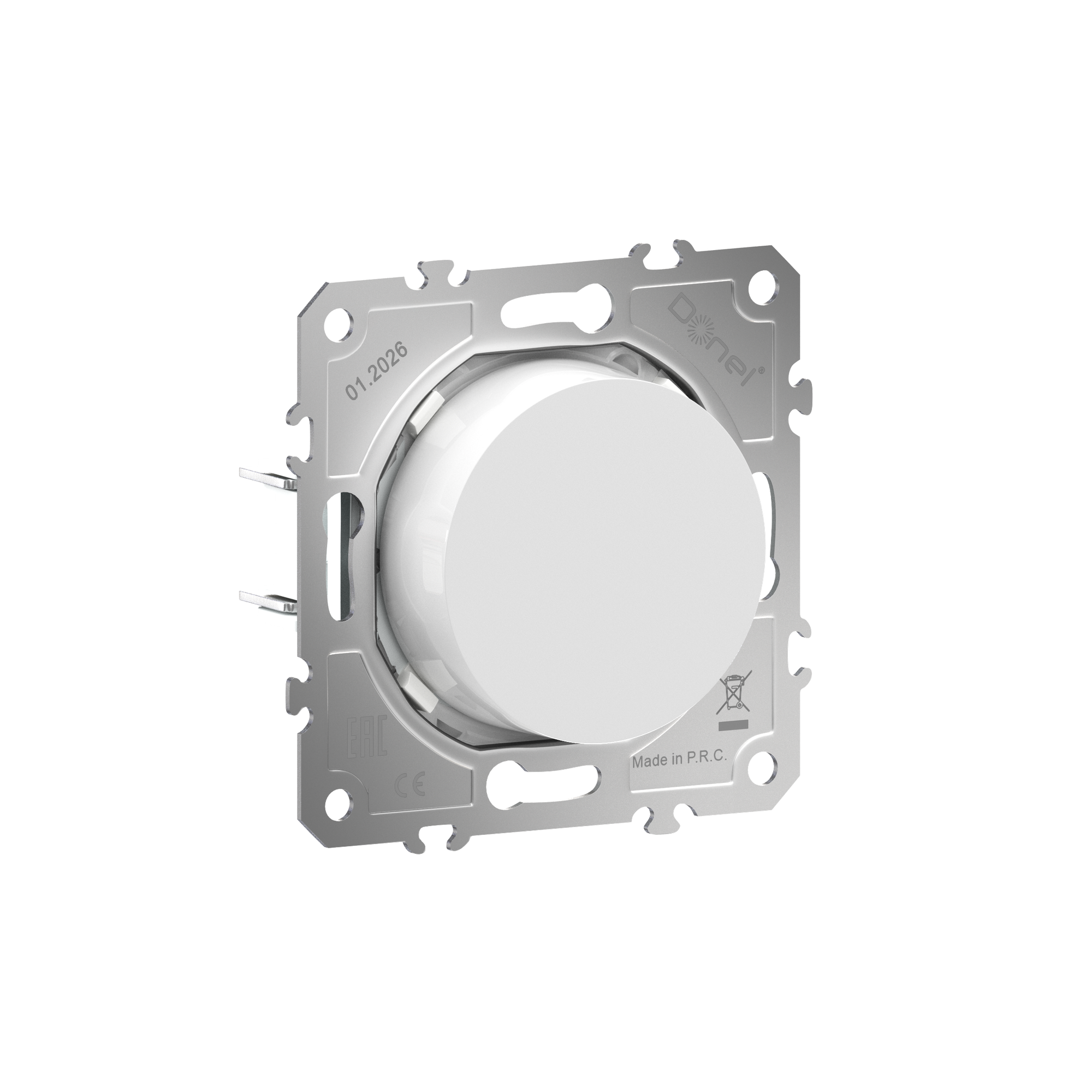 Светорегулятор Triac поворотный, LED-лампы 100Вт, акт. нагрузка 300Вт, цвет глянцевый белый, серия D16, Donel