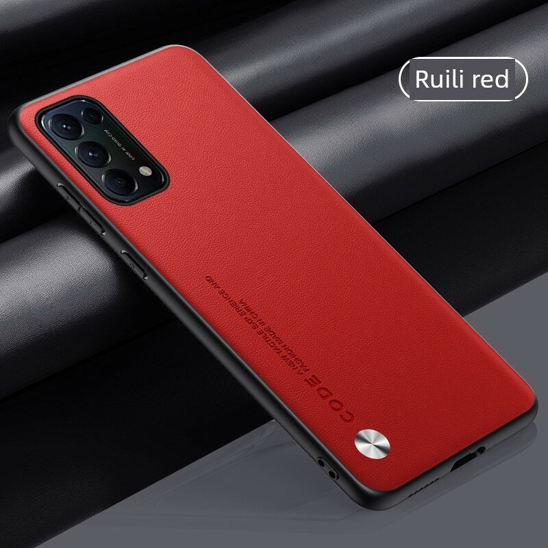 Чехол для телефона OPPO Reno5 из мягкой кожи с защитой от отпечатков, цвет красный, полная защита для серии Reno5