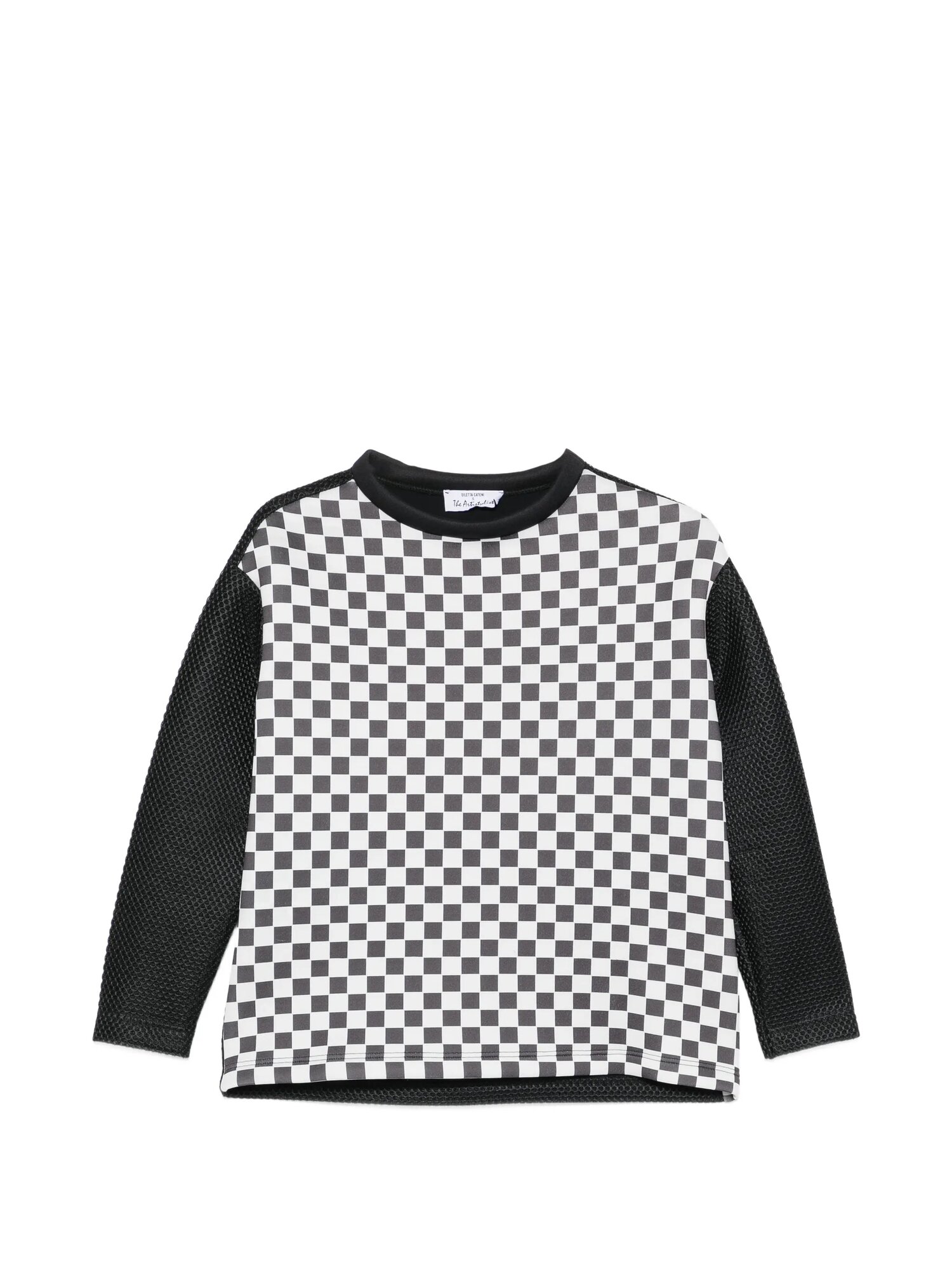 Толстовка Checkerboard-print panelled sweatshirt