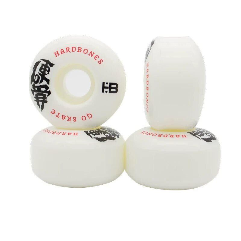 Hard Bone Белые действенные колеса для скейтборда 52мм 102а с подшипниками для парковых трюков
