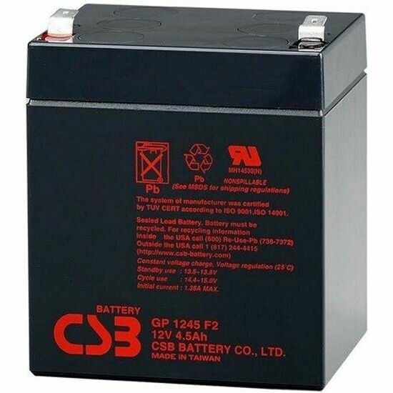 Аккумуляторная батарея для ибп, 12V 4,5Аh CSB (GP1245 F2)