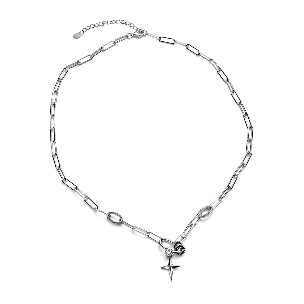 Колье, серебро, 925 проба, фианит