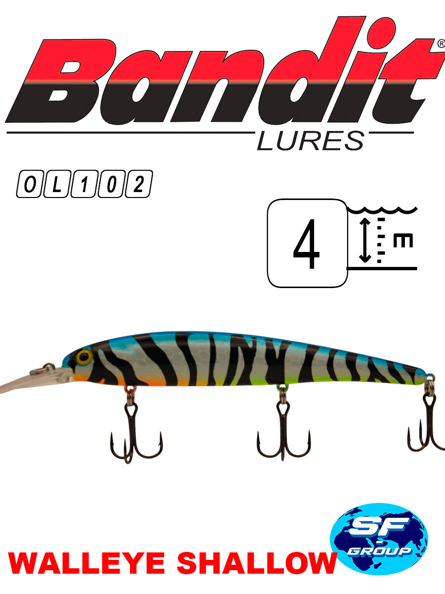Воблер Bandit Walleye Shallow 12 см 17,5 гр заглубление 4м #OL102