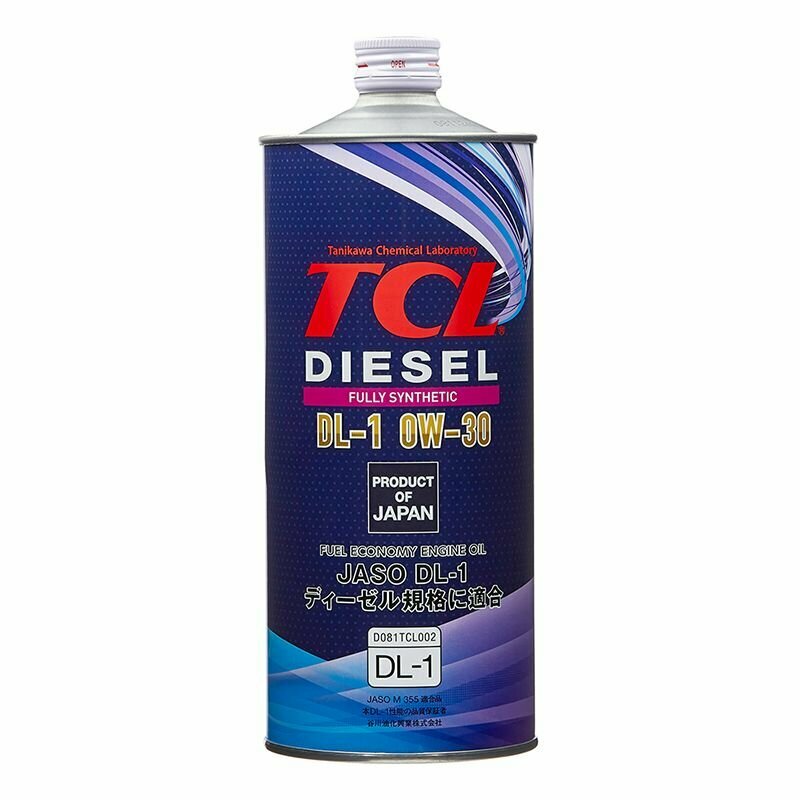 0W-30 Масло моторное TCL Diesel DL-1, Синтетическое, 1 л