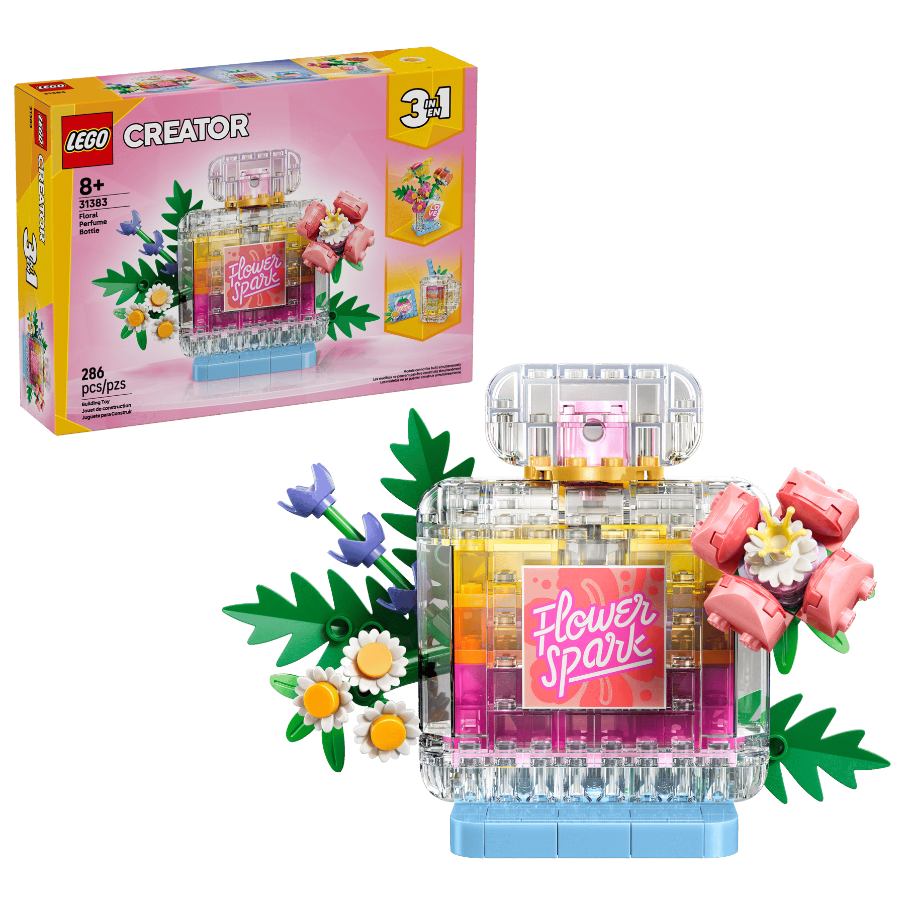 Конструктор LEGO Creator 3-in-1 31383 Флакон духов с цветочным декором, 286 дет.