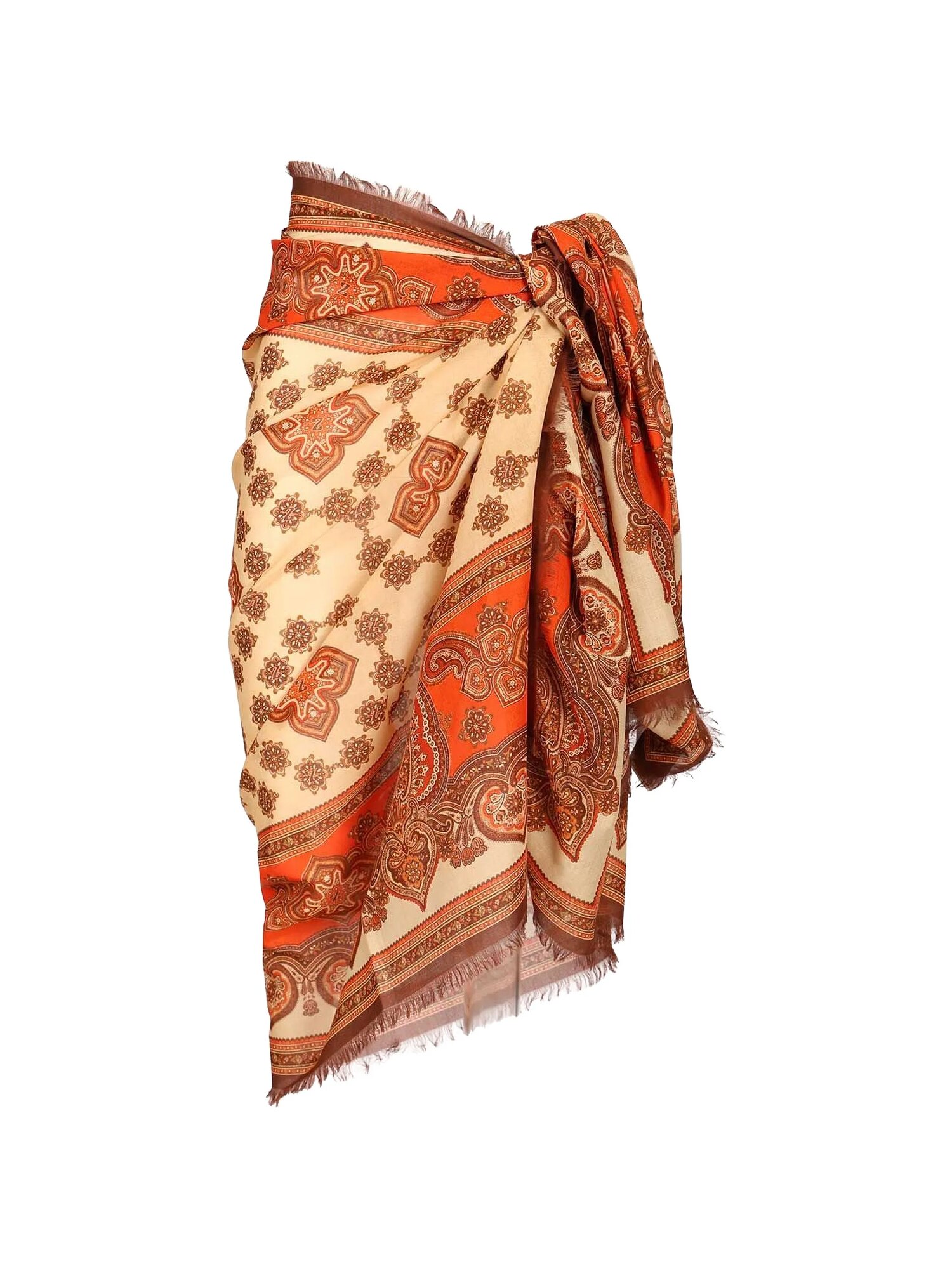 Накидка Paisley-print frayed-edge pareo
