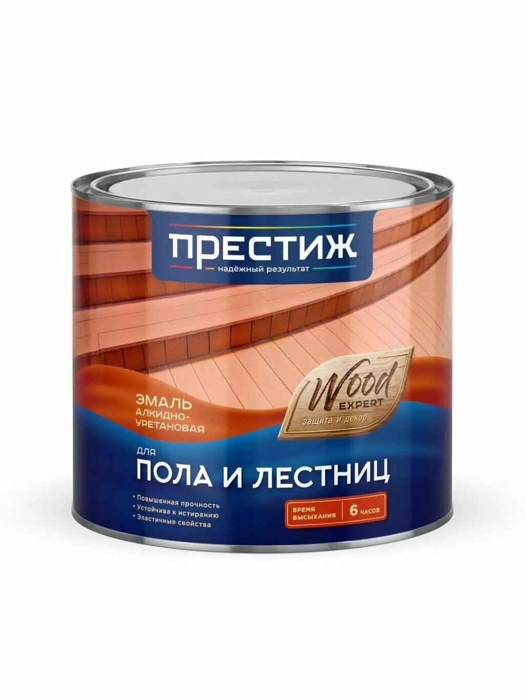 Эмаль для пола и лестниц Престиж алкидно-уретановая быстросохнущая глянцевая золотисто-коричневая 1.9 кг