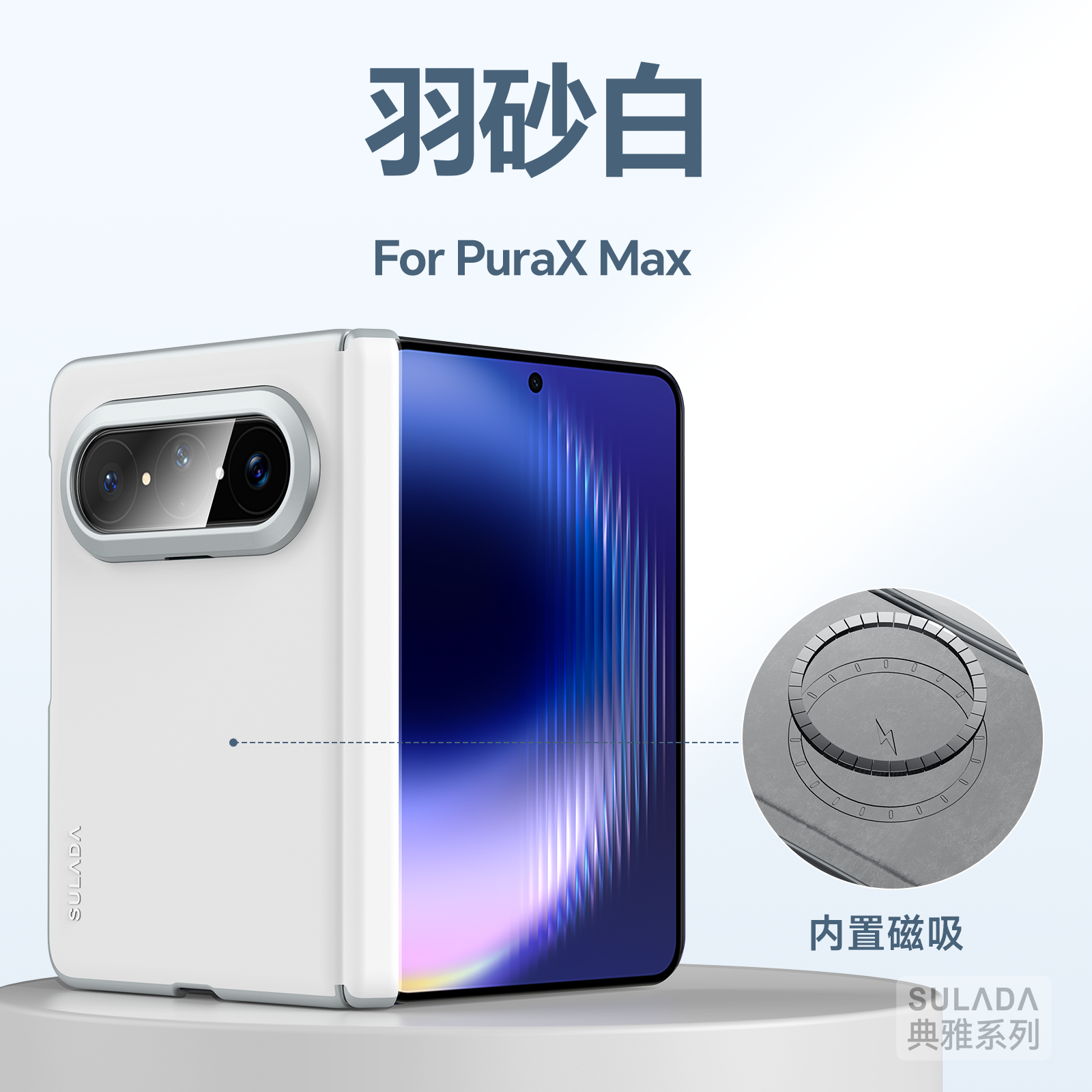 Чехол Для Huawei Pura X MaX (Хуавей Пура Х макс), soft touch, чехол-кардиомонитор, искусственная кожа, поликарбонат (PC), защита камеры, ударопрочный, усиленные углы, Huawei, Huawei Pura X MaX, white,