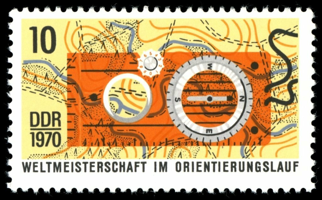 (1970-080) Марка Германия (ГДР) "Компас" Чемпионат по ориентированию II
