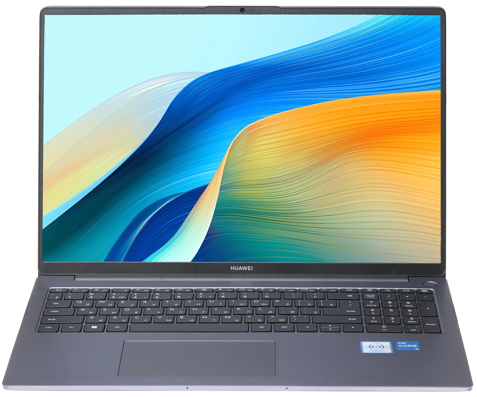 Ноутбук HUAWEI MateBook D, экран IPS, 16", SSD 512ГБ, RAM 16ГБ, без ОС, space gray