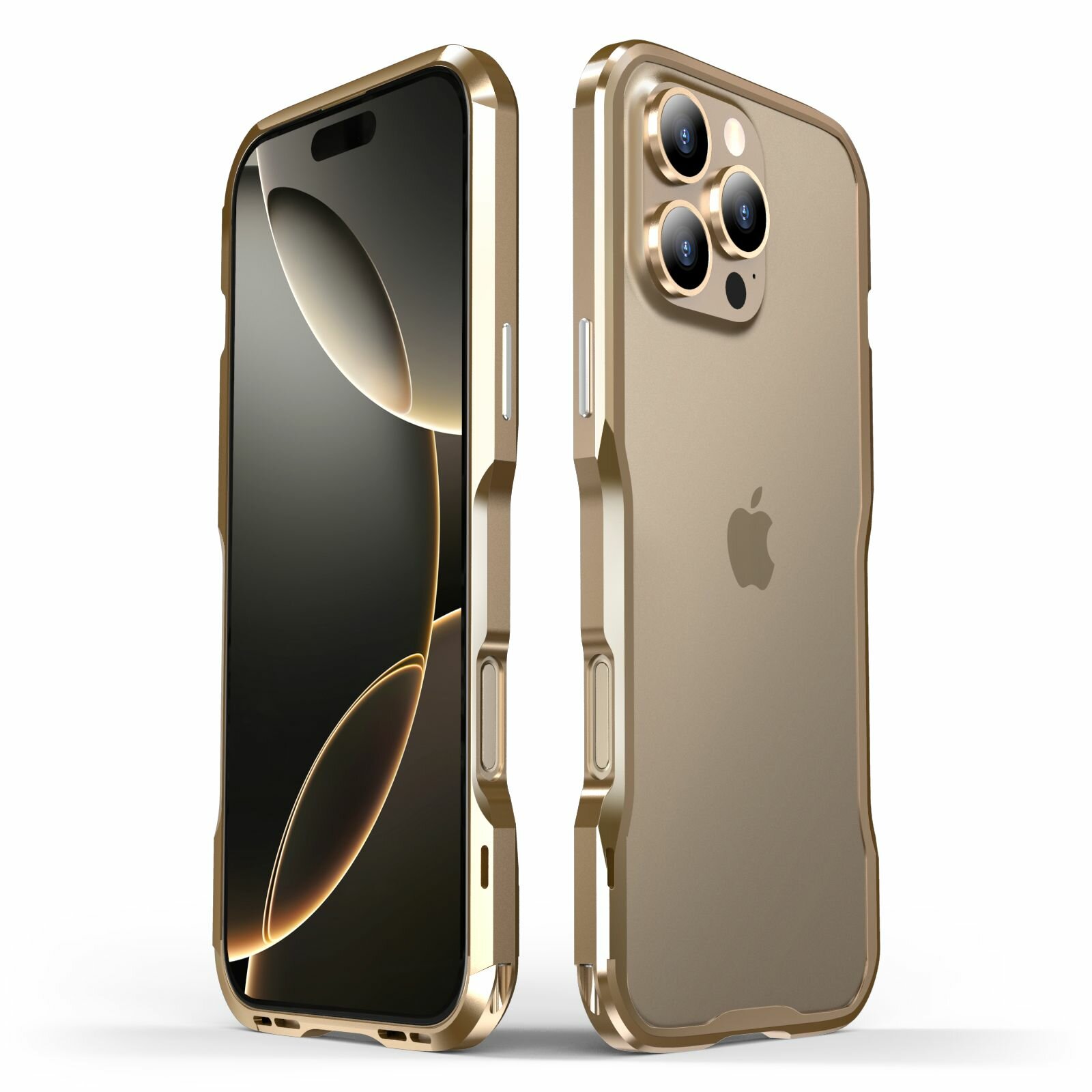 Чехол для Apple iPhone 16 Pro Max (Айфон 16 Про Макс) металлическим каркасом из алюминиевого сплава , металлический каркас, защита от падения