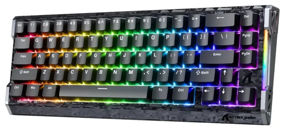 Клавиатура проводная Attack Shark R68 HE Black, магнитная, черный, белый, серый
