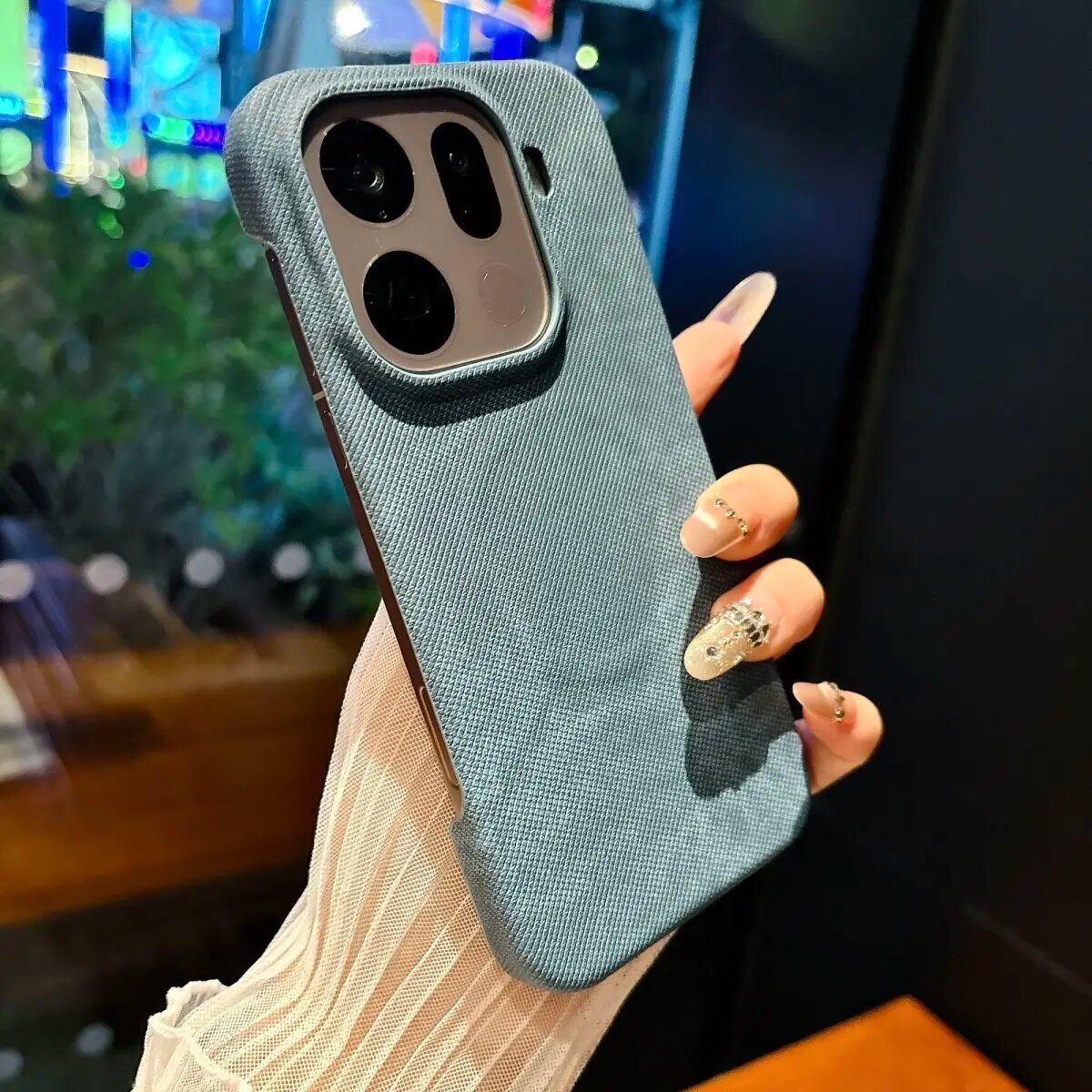 Серый чехол для OPPO Find X9 Pro с текстурой