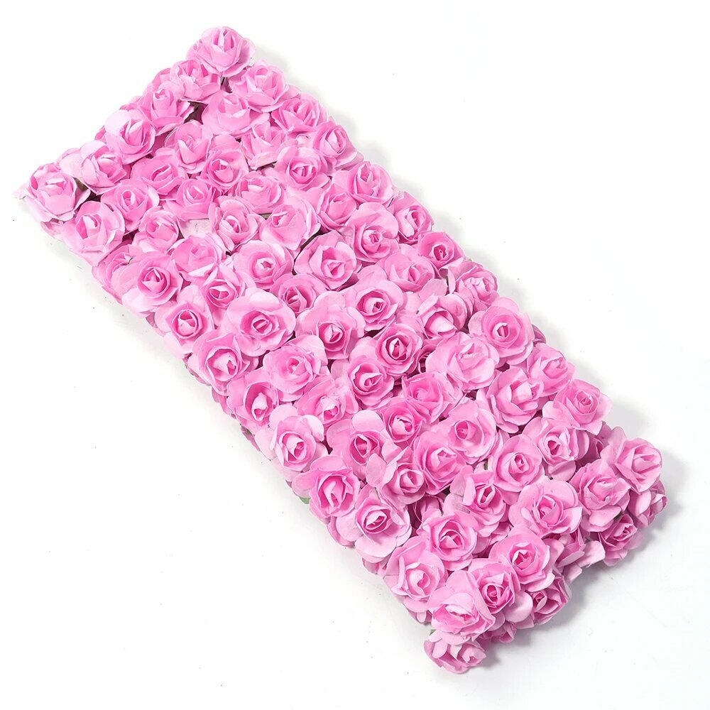 Искусственные бумажные розы 2 см, 144 шт. Pink
