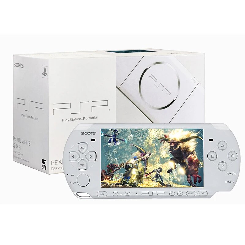 Оригинальная портативная игровая консоль Sony PSP 3000 Белый, White