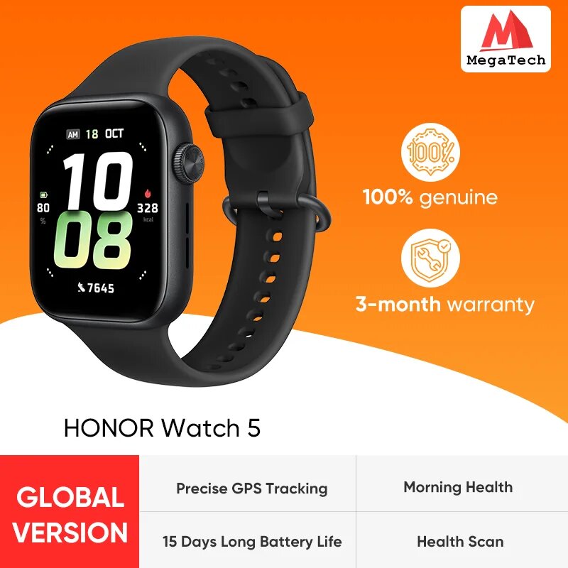 HONOR Watch 5, черные умные часы