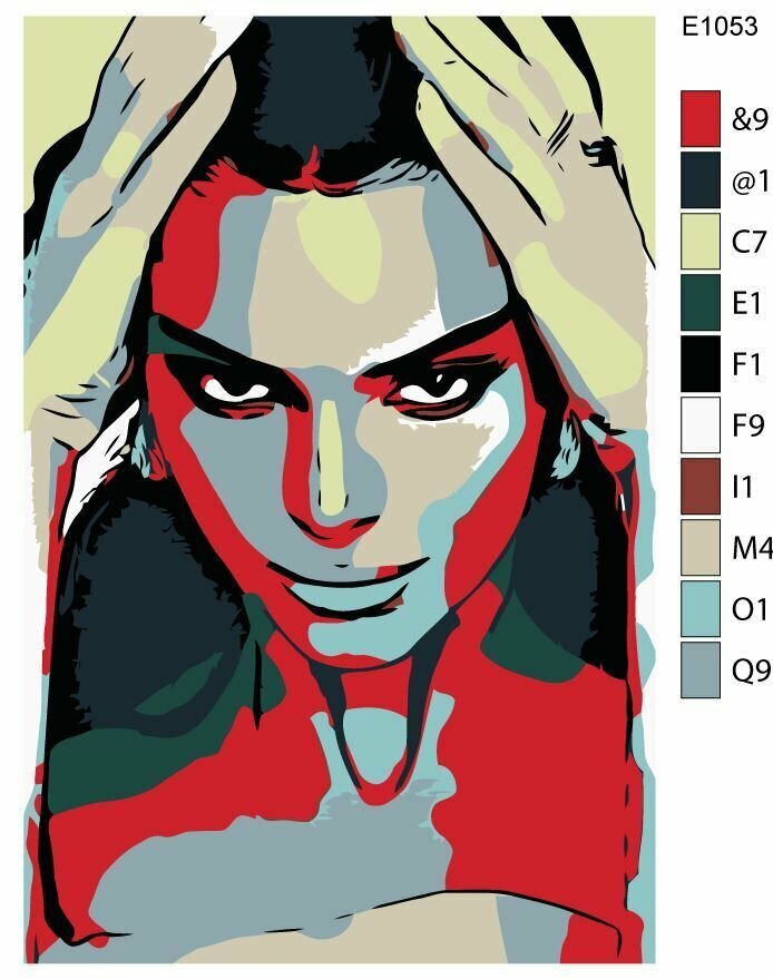 Детская Картина по номерам E1053 "Модель Kendall Jenner (Кендалл Дженнер)" 20x30