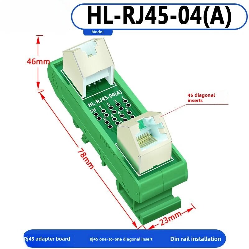 Адаптер-терминал RJ45, плата-адаптер Cat5e/Cat6, сетевой порт с установкой на DIN35-рейку