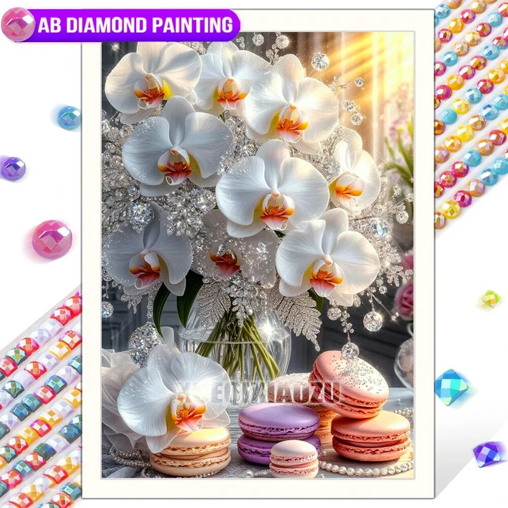 Набор для алмазной вышивки Potdemiel, цветочный дизайн, премиум AB FD Round 40x50cm, 7-TZ