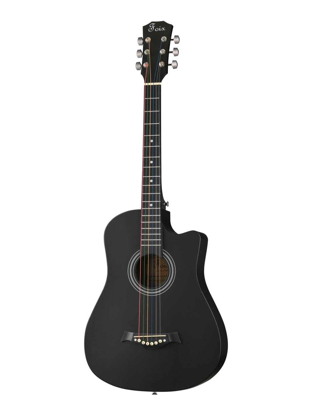 Акустическая гитара Foix FFG-3861C-BK, 38", карбон, с вырезом, чёрная