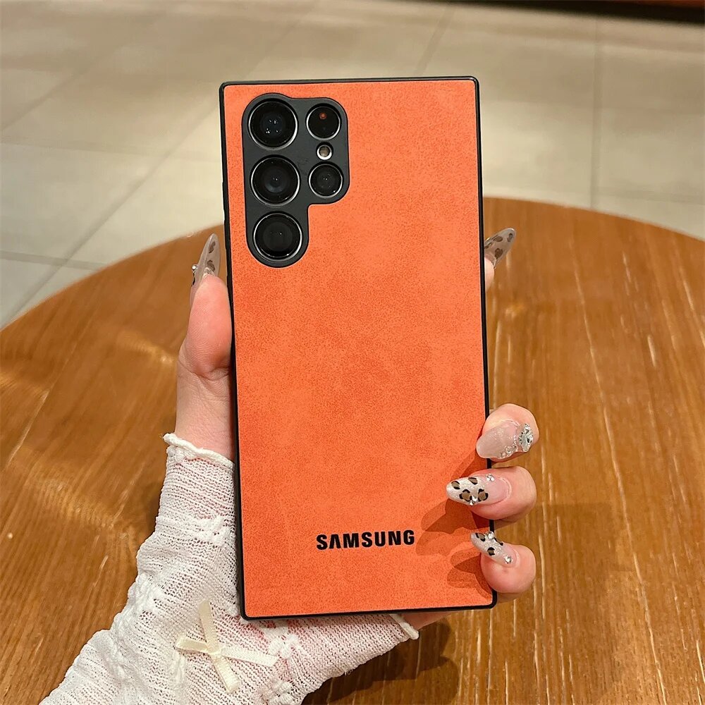 Чехол Samsung Galaxy S25 Orange из овчины
