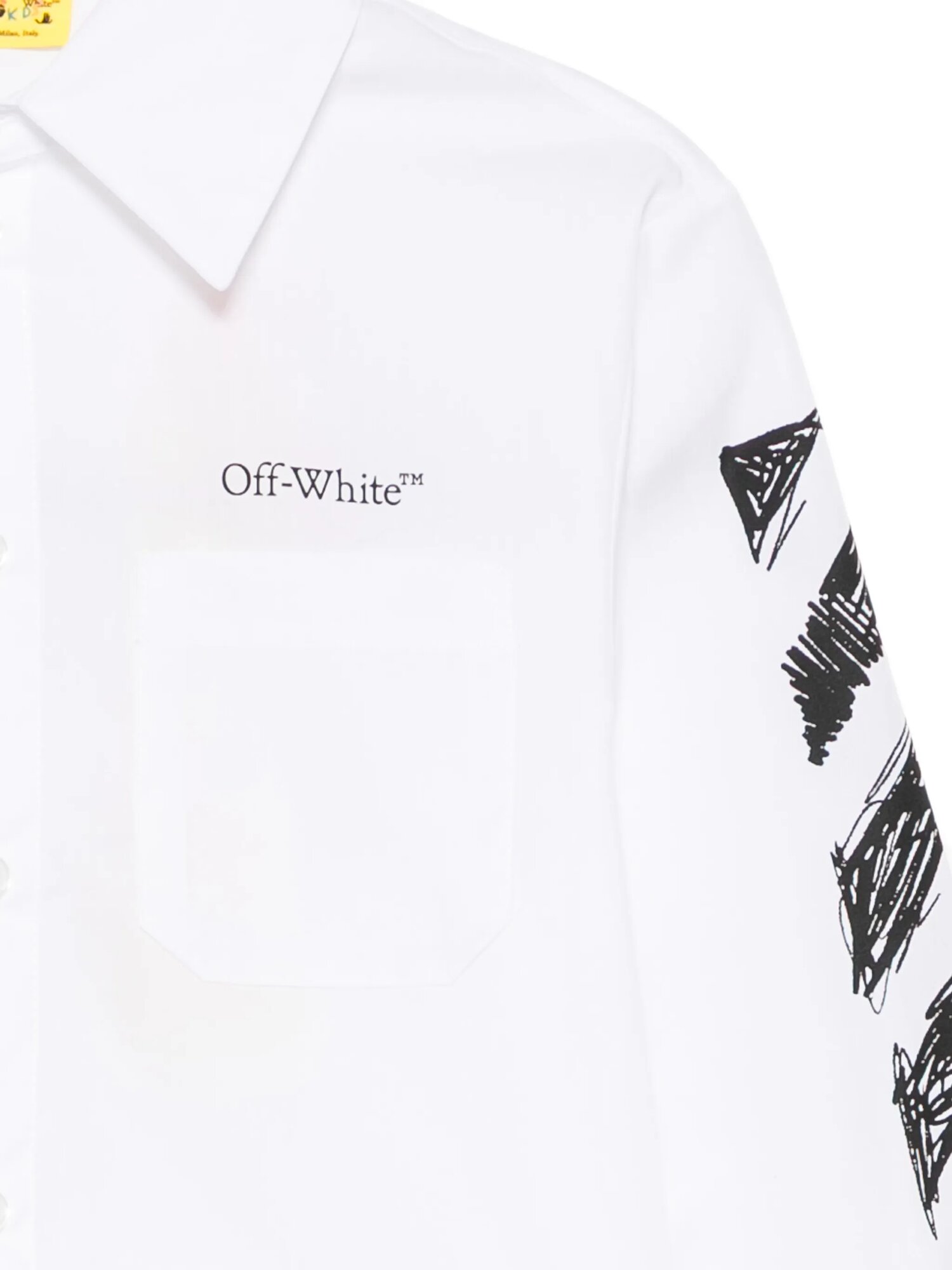 Рубашка Off-White Diagonals, размер 128, бежевый/белый — фото 1