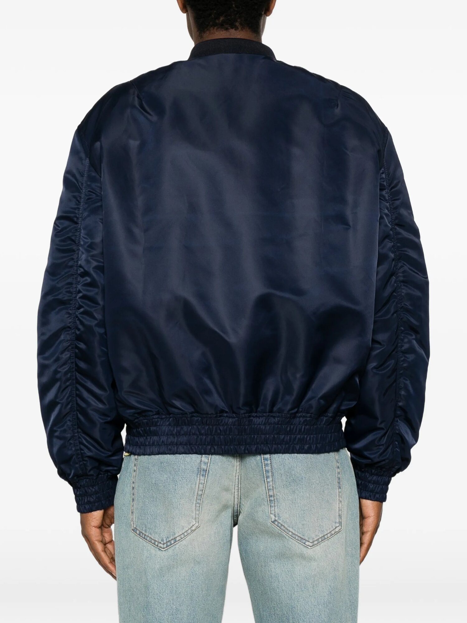 Куртка Valentino V-logo zip-up bomber jacket, размер 48, blue — фото 1