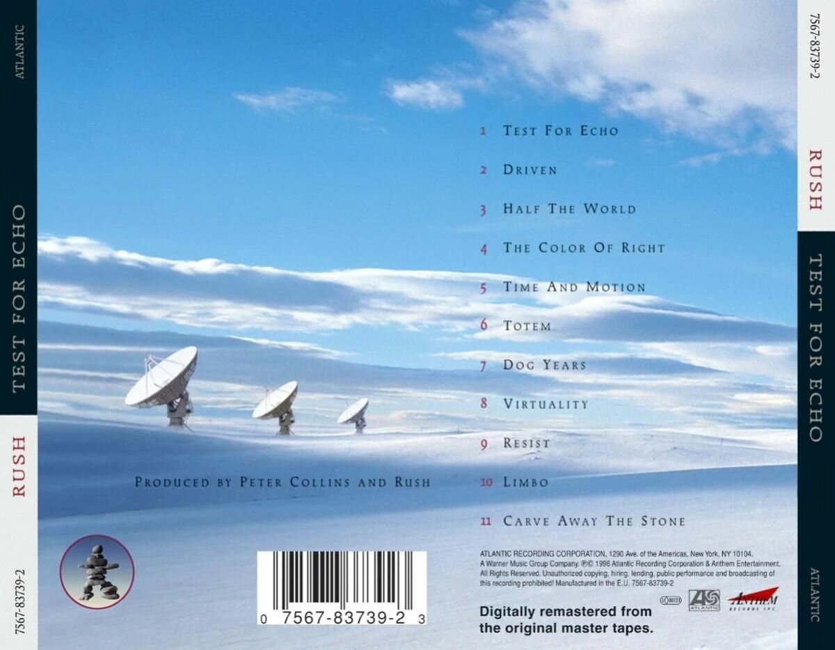 Rush: Test For Echo (CD), 1996, Atlantic, Диск Музыкальный — фото 1
