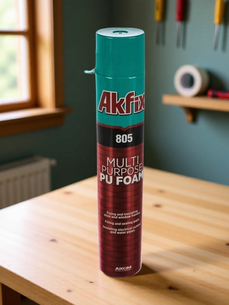 Akfix 805 Многоцелевая бытовая полиуретановая пена, 750мл / 850г