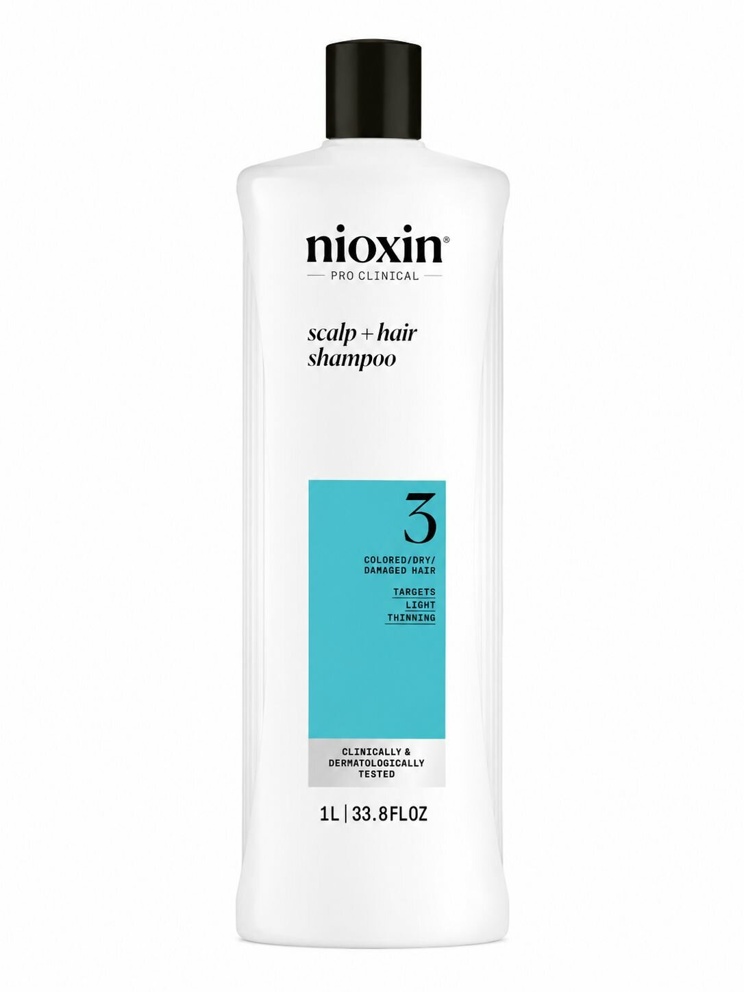 Nioxin - System 3 Scalp + Hair Shampoo, Шампунь для окрашенных, сухих и редеющих волос, 1000 мл