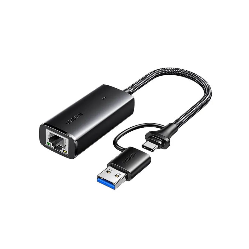 UGREEN сетевая карта USB+Type-C RJ45 Gigabit 1000 Мбит/с