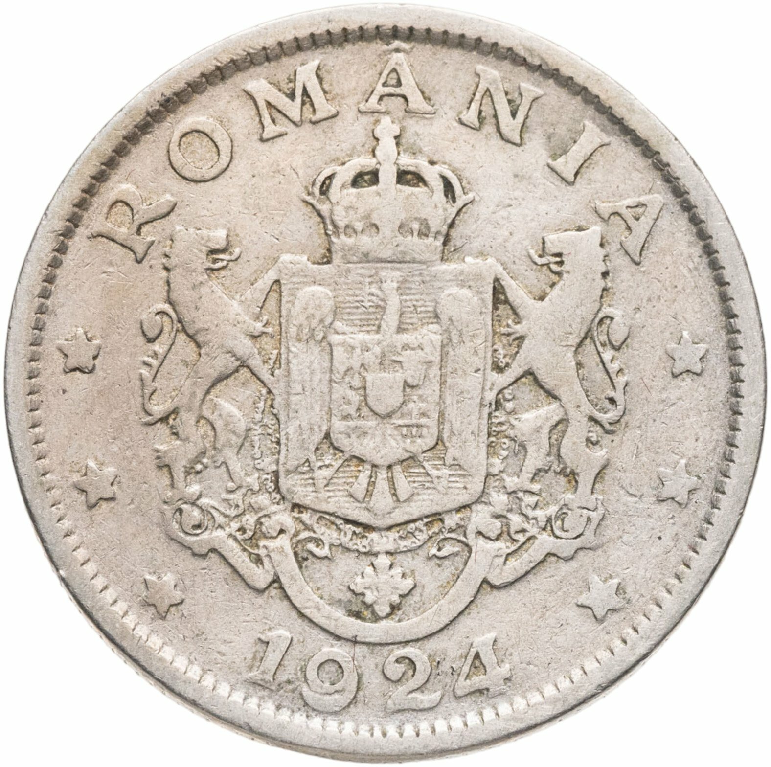 Румыния 2 лея (lei) 1924 Без отметки монетного двора