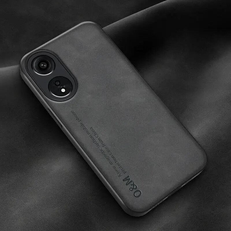 Кожаный чехол для OPPO Reno 8T 5G, черный