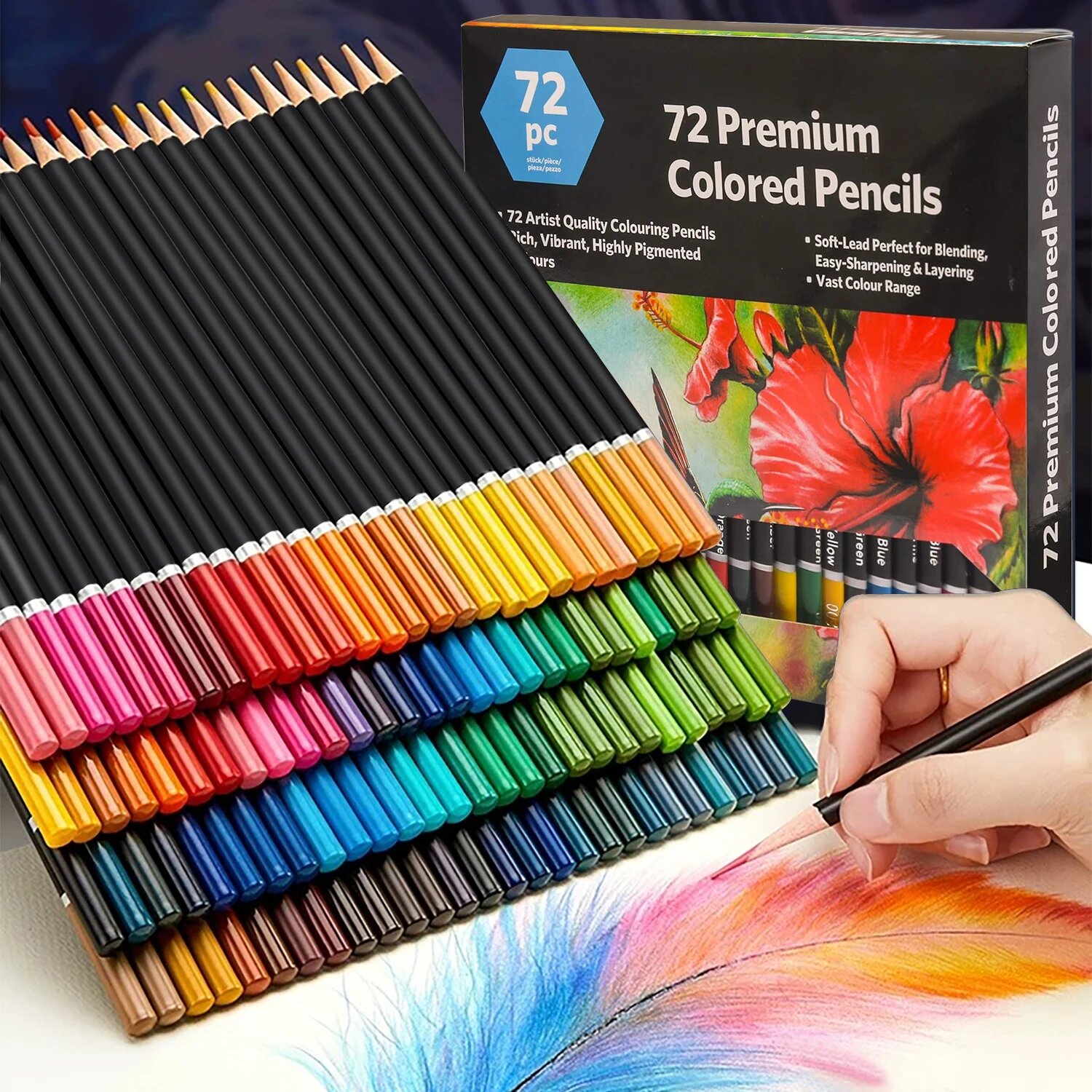 Цветные карандаши для рисования 72/120/180/260 цветов 72 color sytel c