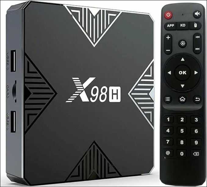 Телевизионная приставка Android Box 12.0 с 4 ГБ ОЗУ 32 ГБ ПЗУ X98H Dual Wi-Fi 2.4G/5.8G, BT 5.0 LAN 100M / H.265/BT/USB2.0 Android Box