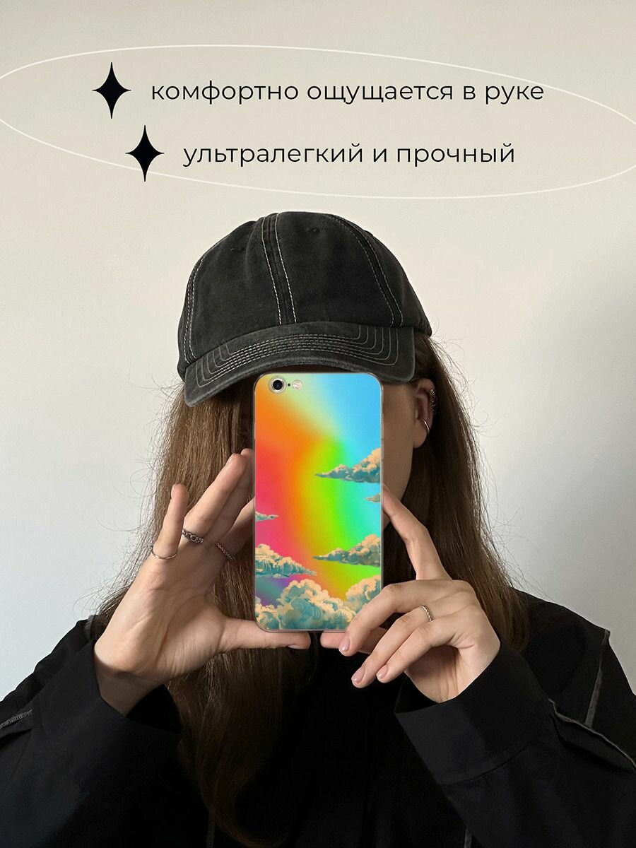 Чехол на Apple iPhone 6 Plus/6S Plus / Айфон 6 Плюс/Айфон 6С Плюс с принтом Звезды и облака, прозрачный — фото 1