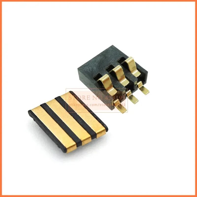 Разъем SMD 3-контактный 2.5мм для батареи 10pcs, Женская вставка