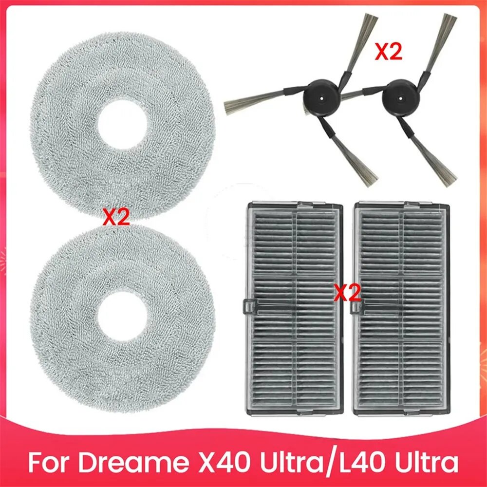 Для робота-пылесоса Dreame X40 Ultra/L40 Ultra боковая щетка фильтр Hepa швабра аксессуары