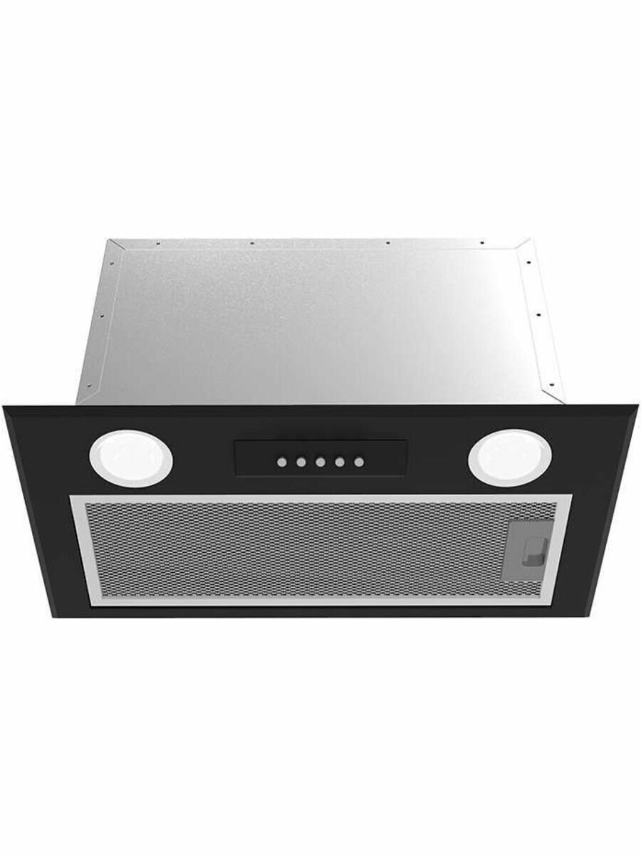 Вытяжка встраиваемая Midea MH60I370B, отвод, циркуляция, 210 Вт, механическое управление, светодиодное освещение, 55 дБ, черная эмаль