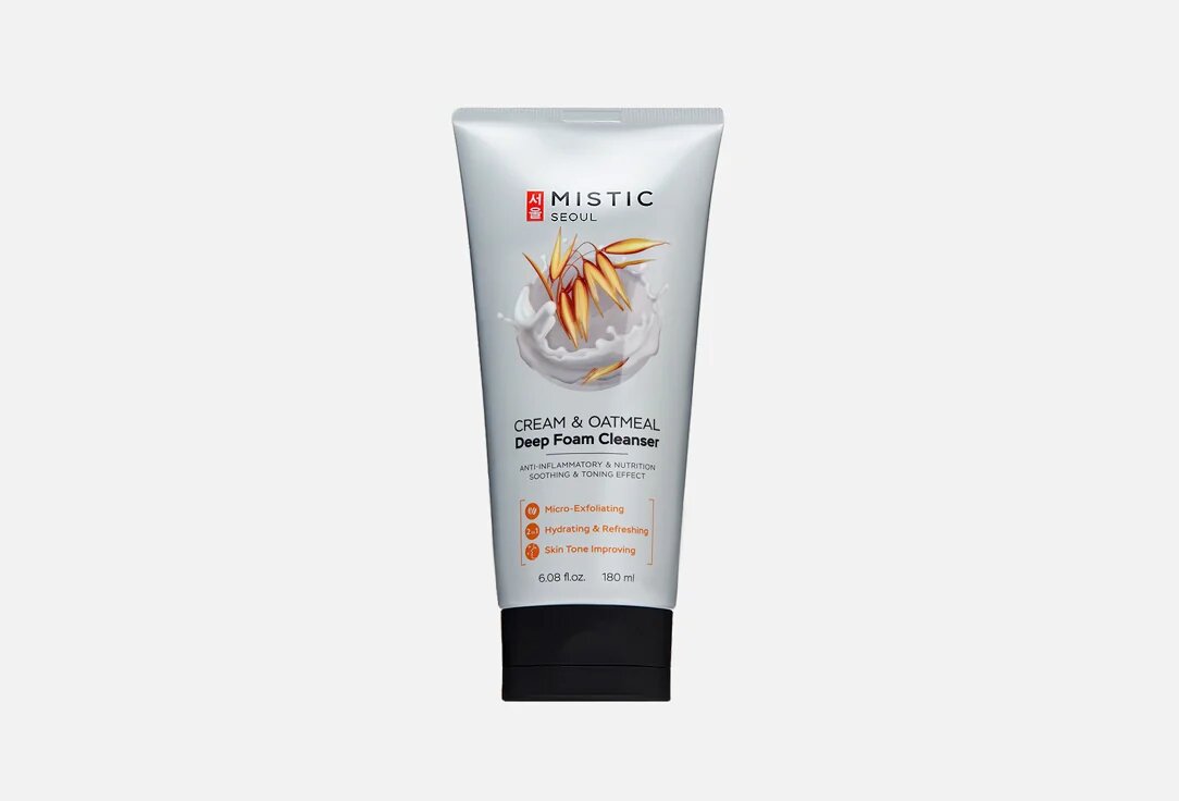 MISTIC CREAM & OATMEAL Глубокоочищающая пенка для умывания 180мл