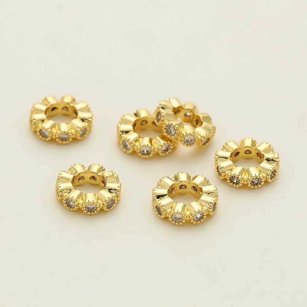 Бусины для рукоделия, цвет золота 18k , 1шт.