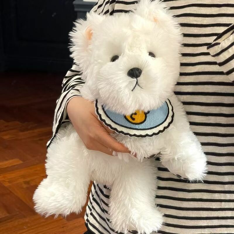 Милый плюшевый щенок с нагрудником, вест-хайленд-уайт-терьер, подарок на день рождения
