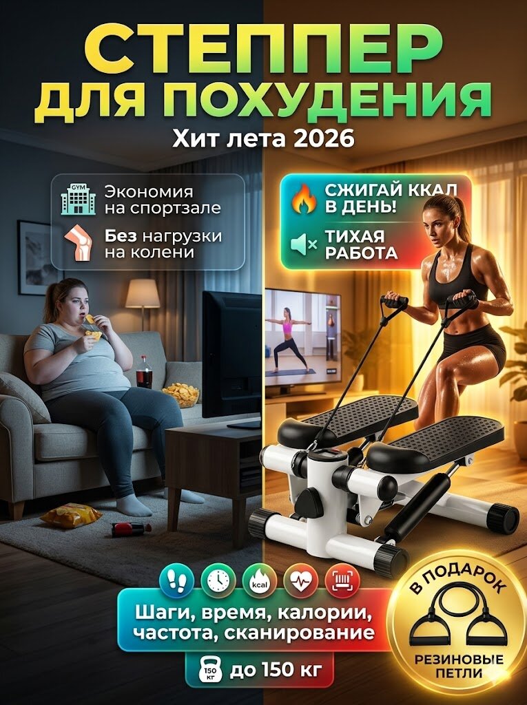 Степпер тренажер для дома 150кг тренажер для похудения для ходьбы