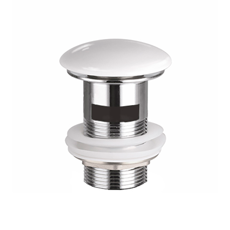 Донный клапан Ceramicanova CN2000x с керамической накладкой click-clack белый с переливом, Латунь, керамическая накладка